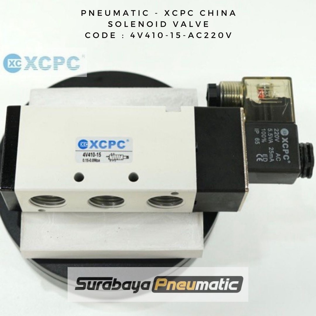 Jual Solenoid Valve - 4V410-15-AC220V - Selenoid Pneumatic XCPC - 4V410 15 | Shopee Indonesia