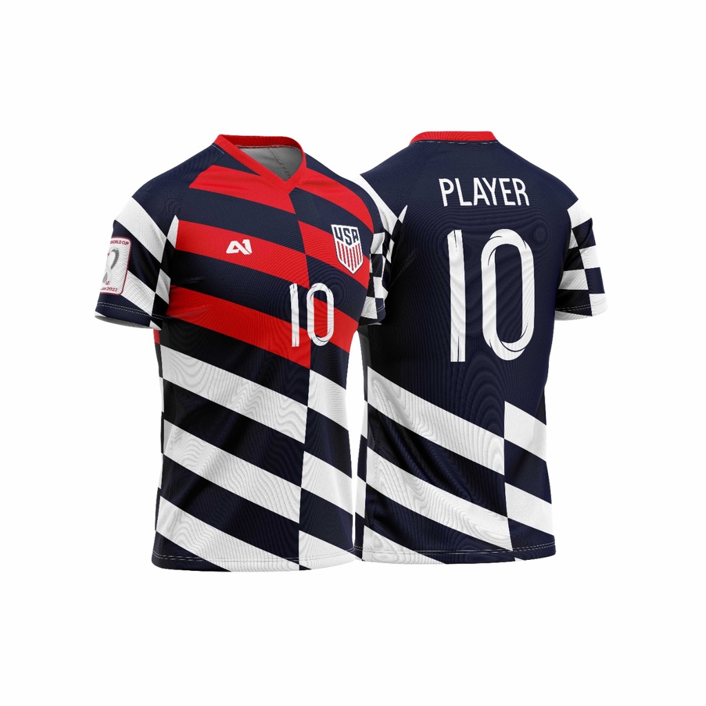 Jual Jersey Baju Piala Dunia Fifa World cup Qatar 2022 Negara USA Custom bigsize 6XL | Shopee ...
