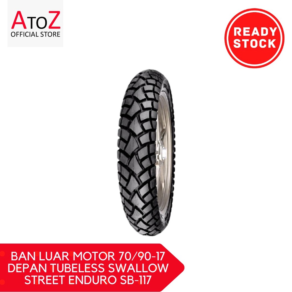 Jual BAN LUAR MOTOR 70/90-17 DEPAN TUBELESS SWALLOW STREET ENDURO SB-117 | Shopee Indonesia