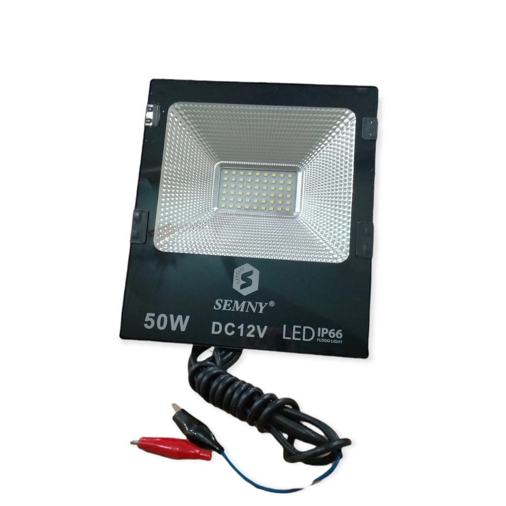 Jual Lampu Sorot LED Kap Big Power Floodlight SEMNY DC 12V 50W + Kabel IP66 | Shopee Indonesia