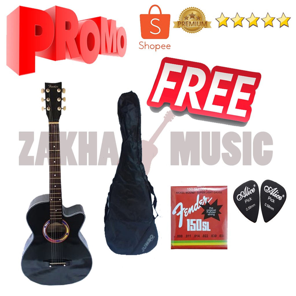 Jual PROMO Gitar akustik murah BONUS BANYAK | Shopee Indonesia
