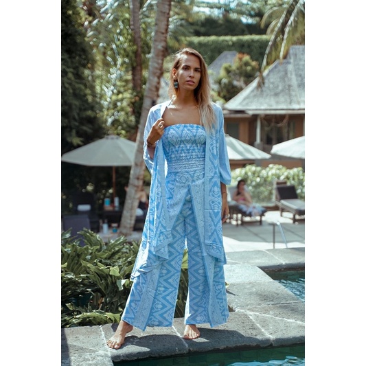 Jual Cap Bali Setelan Segitiga Light Blue Series Ubud | Shopee Indonesia