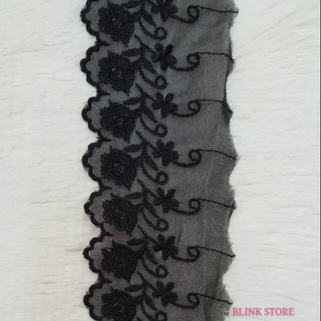 Jual Renda Tile Hitam Meteran | Shopee Indonesia