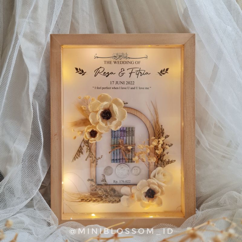 Jual LINNEA Bingkai Mahar / Frame Mahar Pernikahan Rustic / Pigura Mahar Kekinian | Shopee Indonesia