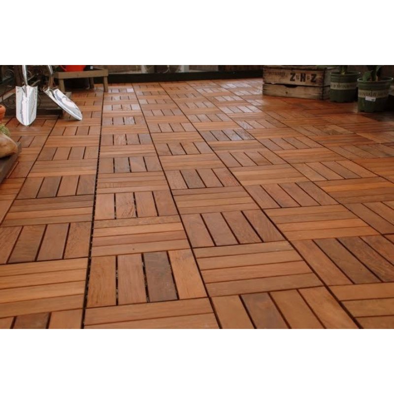 Jual LANTAI KAYU LANTAI PARKET PARQUET DECKING TILE TEAK WOOD UBIN KAYU ...