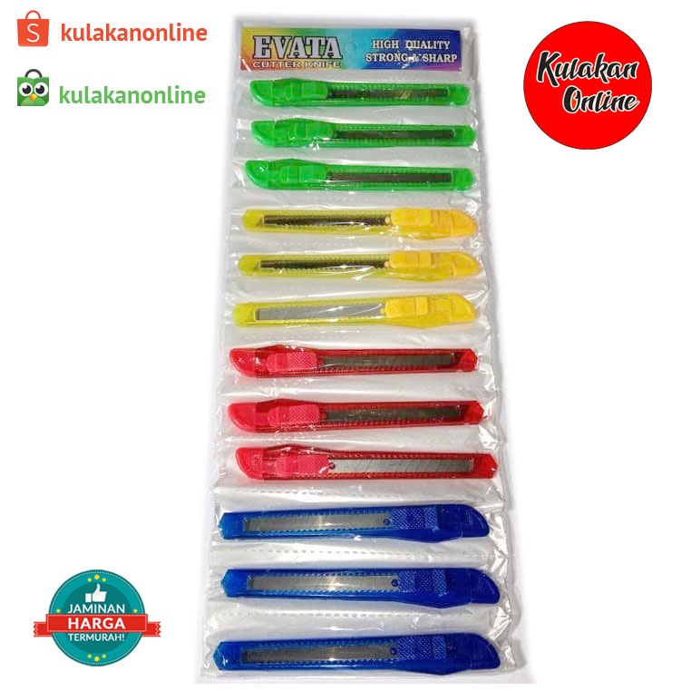 Jual Cutter Kecil / Pisau Cutter Kecil EVATA 1 Renceng isi 12 Pcs | Shopee Indonesia