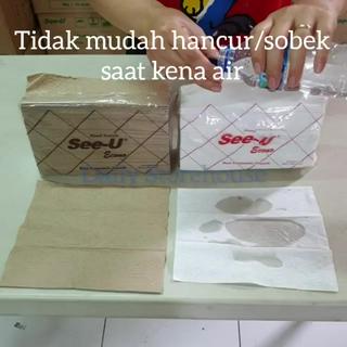 Jual 1 Dus Tissue See-U Hand Towel Brown Tissue Paper Coklat Tissue ...