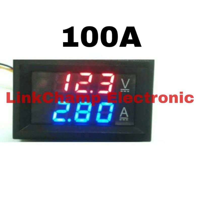 Jual Asahikawa DC 0-100V 100A Dual Digital Voltmeter Ampermeter Volt meter Amper Meter | Shopee ...