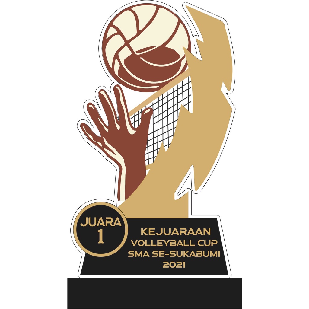 Jual Ready Piala Bola Voli Perlombaan Plakat Akrilik Tebal 5mm Bahan ...