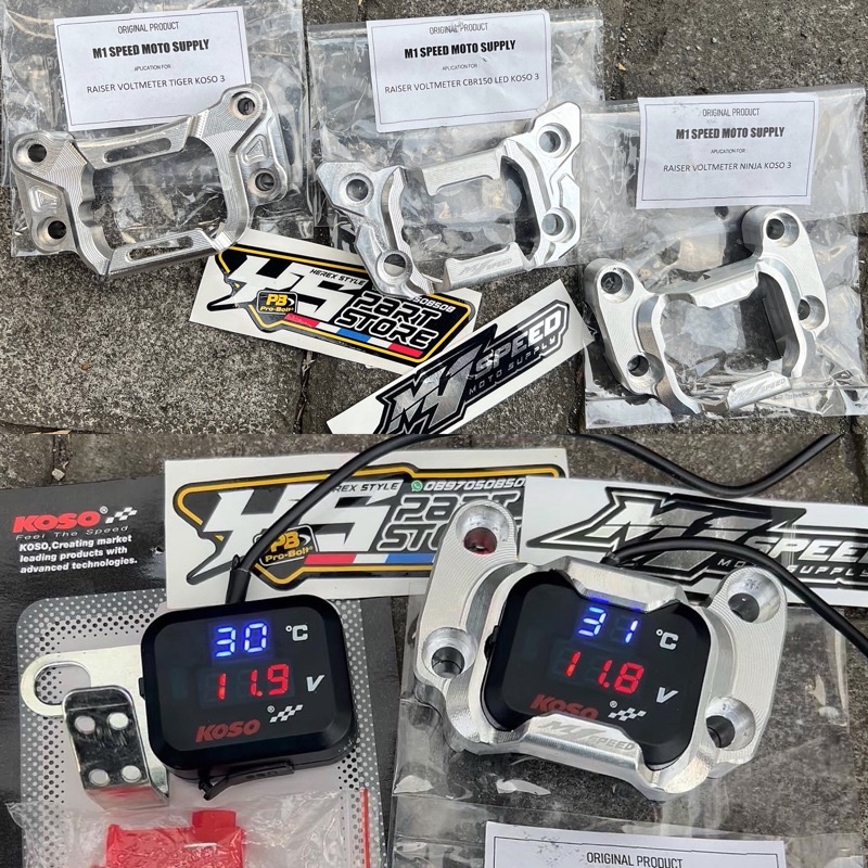 Jual klem stang / Raiser cnc Ninja R old cbr new led gl mp tiger volt meter koso 3 in 1 by ...