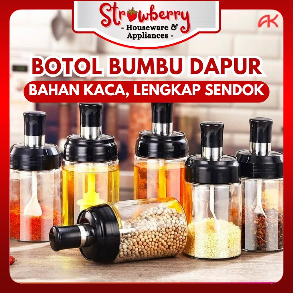 Jual Botol Bumbu Kaca 250 Ml Transparant / Tempat Bumbu Dapur Bahan ...