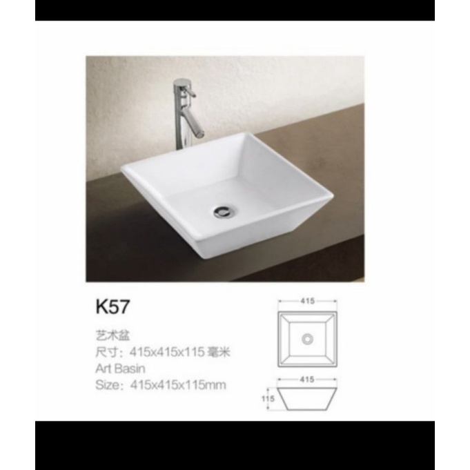 Jual Wastafel keramik atas meja k 57 model segi | Shopee Indonesia
