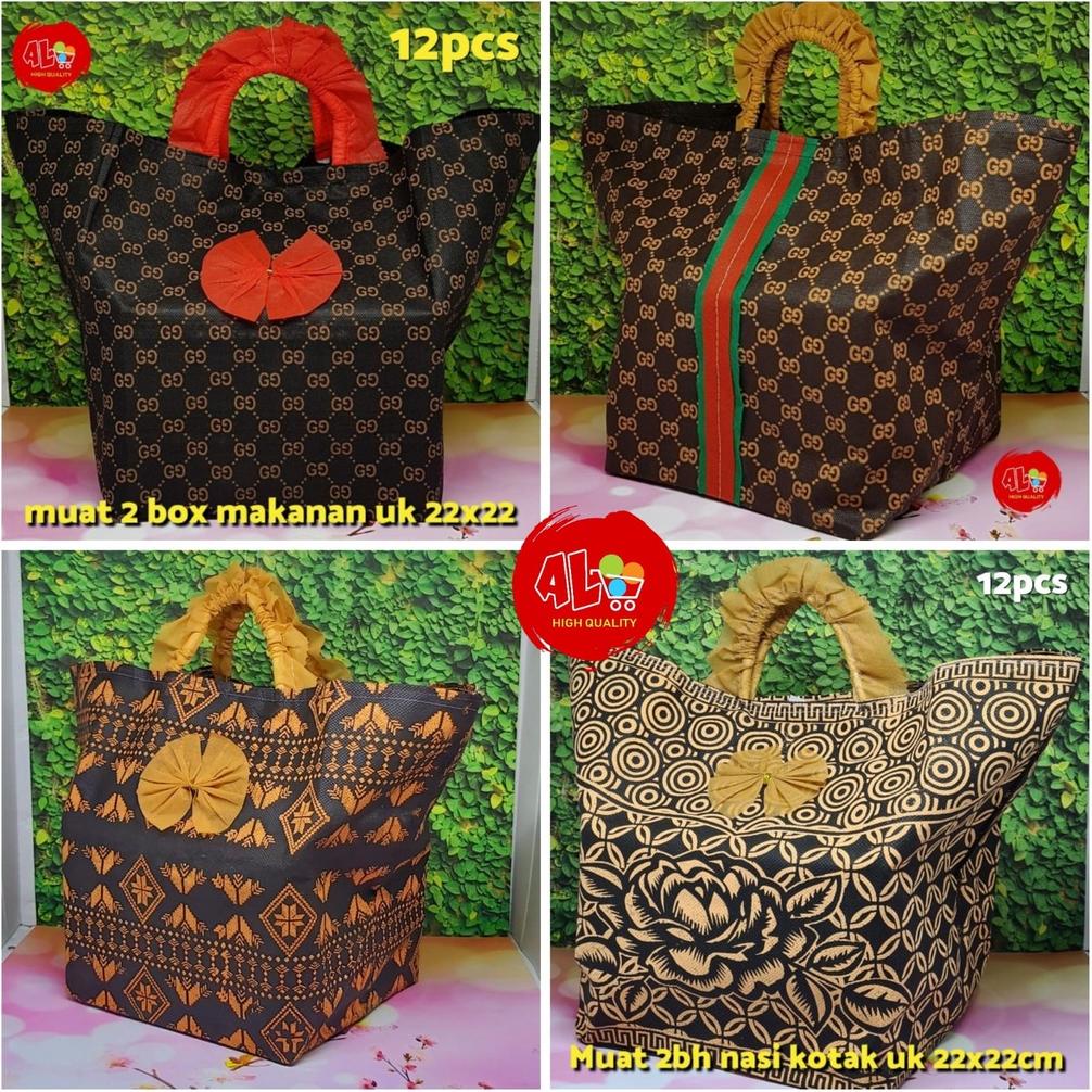 Jual 12Pcs Tas Kain Spunbond Pita Tebal Utk 2Dus Nasi 22X22 Box Hajatan Syukuran Parcel Goodie ...