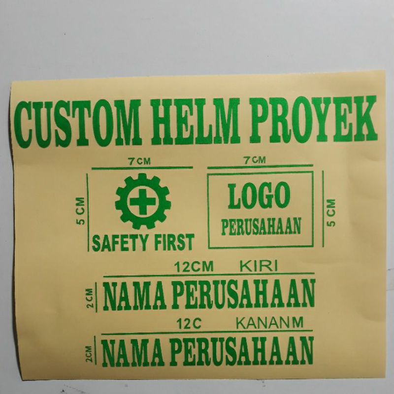 Jual CUSTOM STIKER CUTTING SAFETY K3 HELM PROYEK | Shopee Indonesia