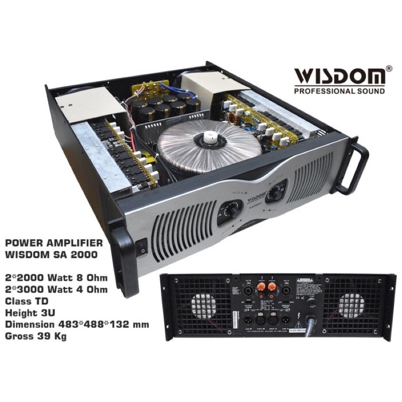 Jual Power Wisdom SA 2000 / SA2000 / SA-2000 2 Channel 2000 Watts 3 U Original | Shopee Indonesia