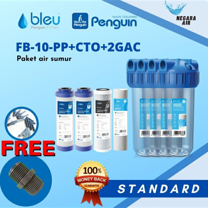 Jual paket filter air penguin bleu sumur toren tandon pdam saringan air ...