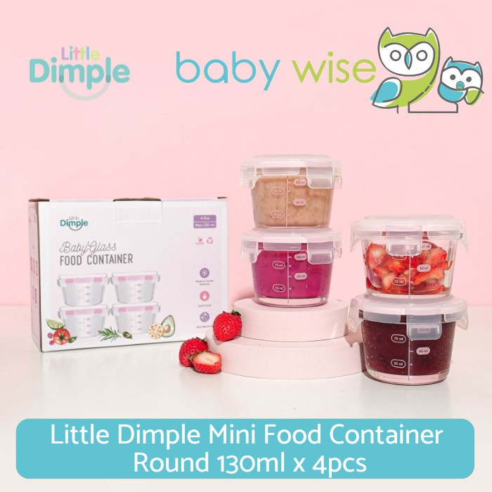 Jual Little Dimple Mini Food Container Round 130ml x 4pcs | Shopee ...