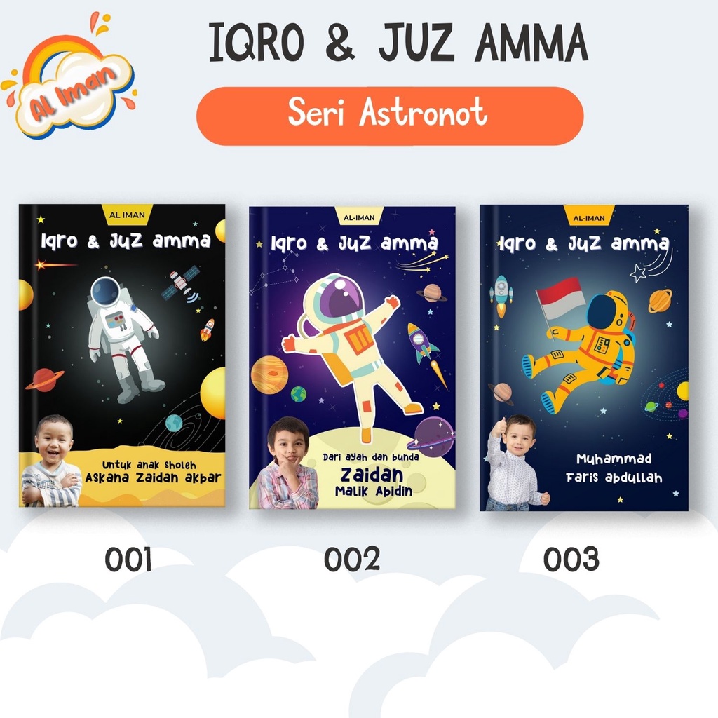 Jual IQRO & JUZ AMMA AL IMAN, IQRO CUSTOM NAMA, IQRO CUSTOM FOTO, IQRA ...