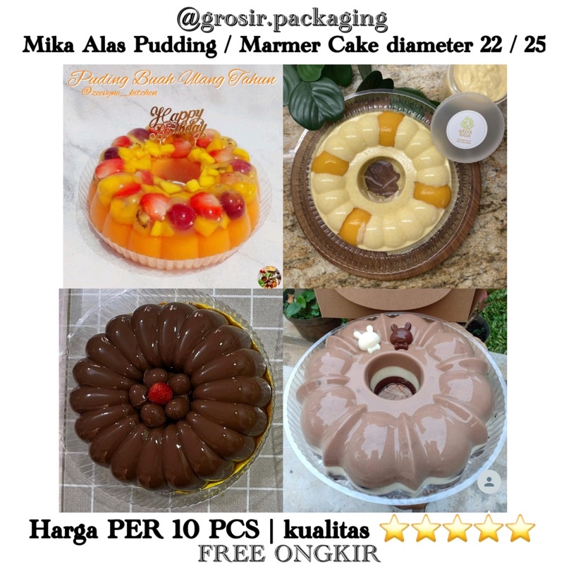 Jual (10pcs) MURAH! Alas mika Puding diameter 22cm / 25cm Alas mika ...
