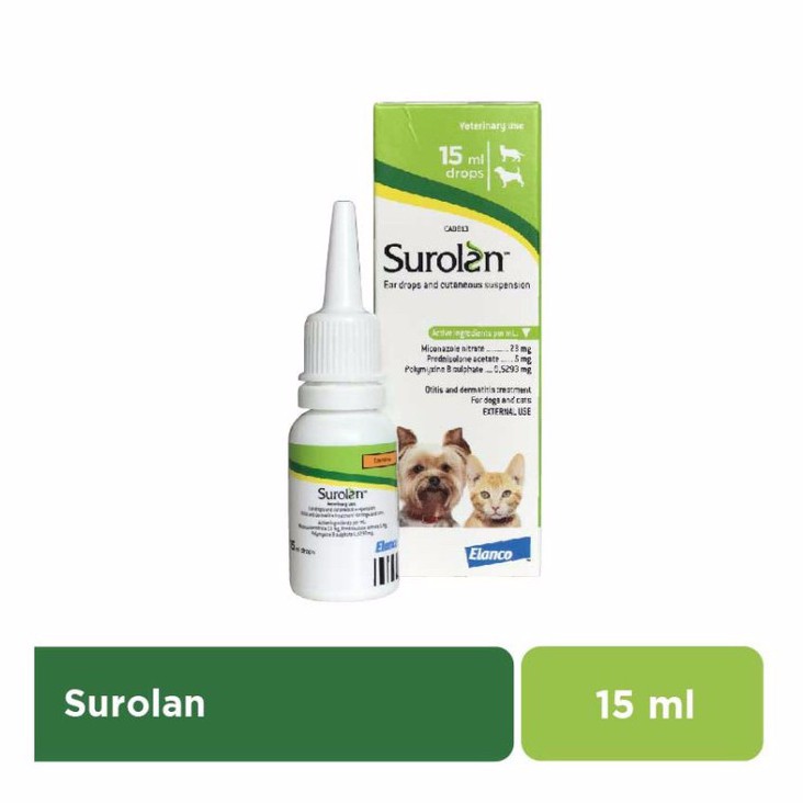 Jual Surolan Drops 15 ML Obat Tetes Telinga Anjing Kucing Ear Mites ...