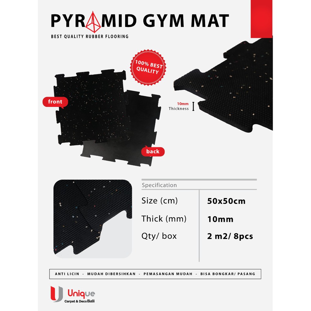 Jual GYM MAT / PYRAMID GYM / ALAS GYM TEBAL 1CM | Shopee Indonesia