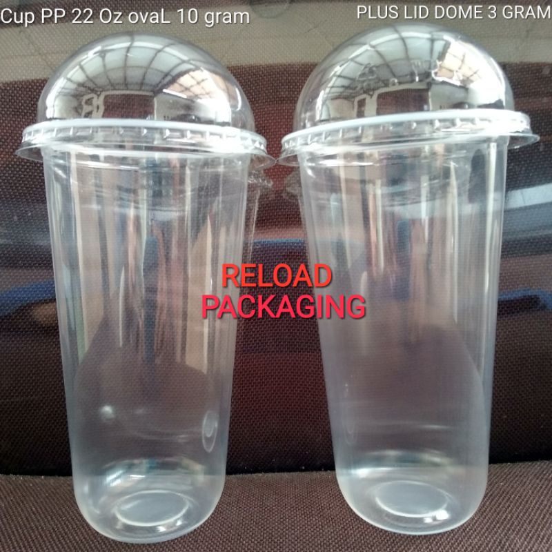 Jual Gelas Plastik PP OvaL 22oz Plastic Cup PP OVAL 22 oz U Round U ...