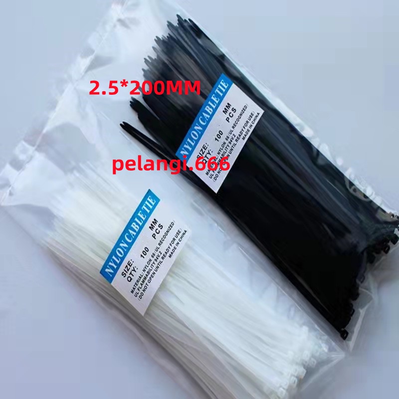 Jual kabel ties/kabel tis/cable tis 2.5*200MM (20cm) Hitam/Putih | Shopee Indonesia