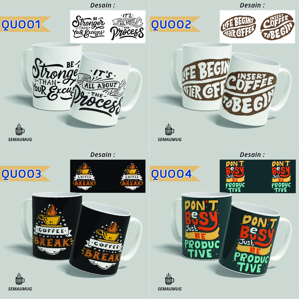 Jual MUG LETTERING QUOTE KATA MOTIVASI KOPI KADO GELAS CANGKIR PRINT ...