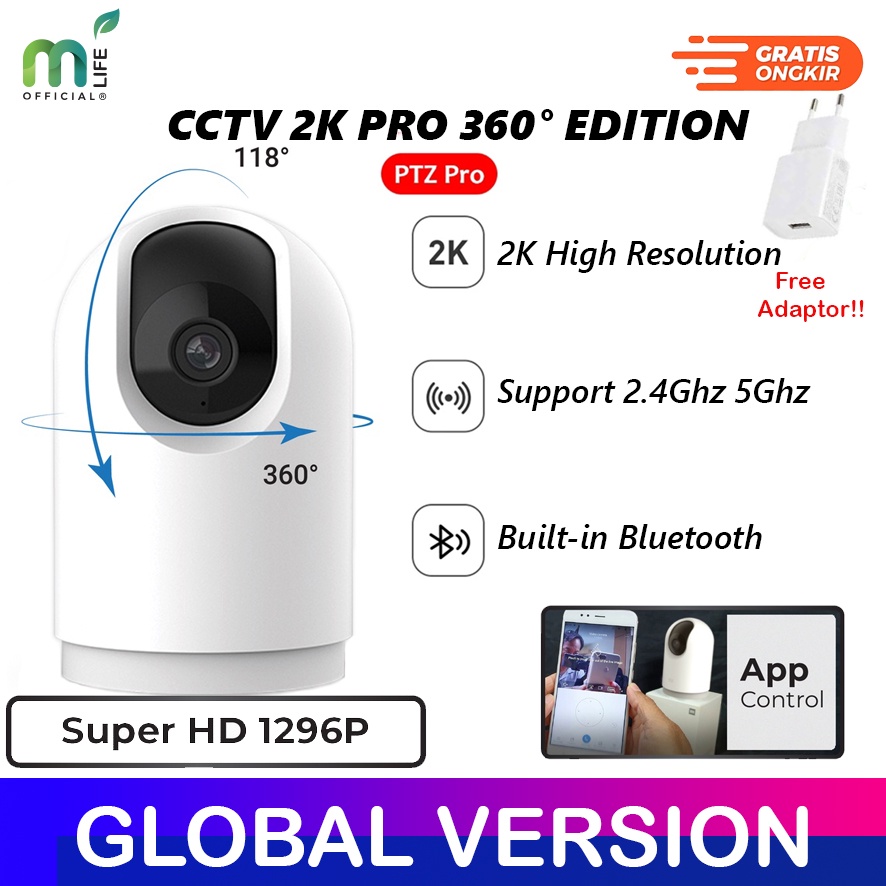 Jual SMART CAMERA 2K PRO 360 CCTV RUMAH 1296P PTZ PRO HOME SECURITY ...