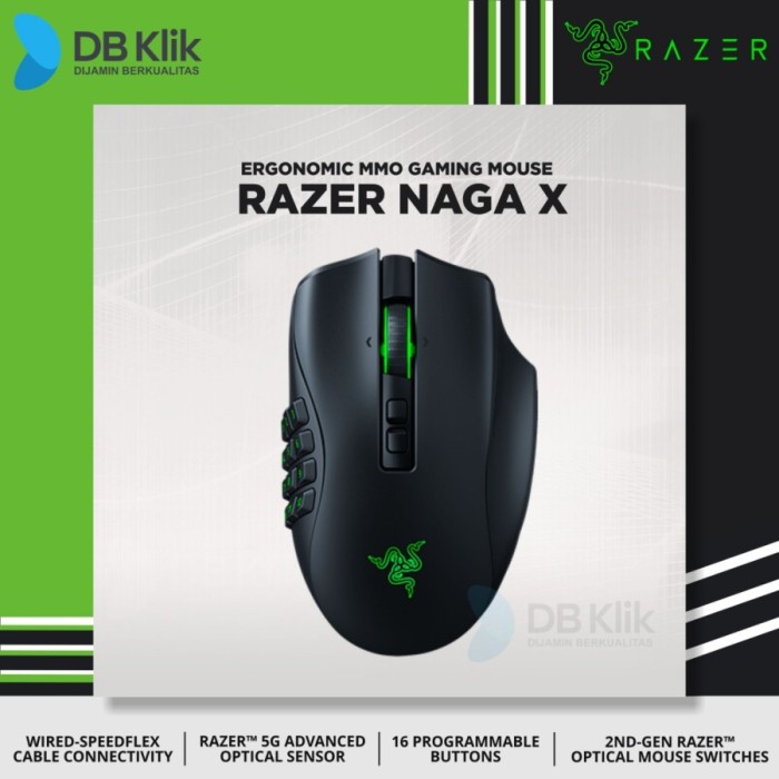 Jual Mouse Gaming RAZER NAGA X Wired MMO | 16 Buttons 18000 DPI 5G ...