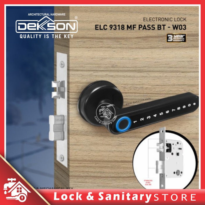Jual Kunci Elektronik Dekkson EL 9318 W03 MF PASS BT BK Kunci Pintu ...
