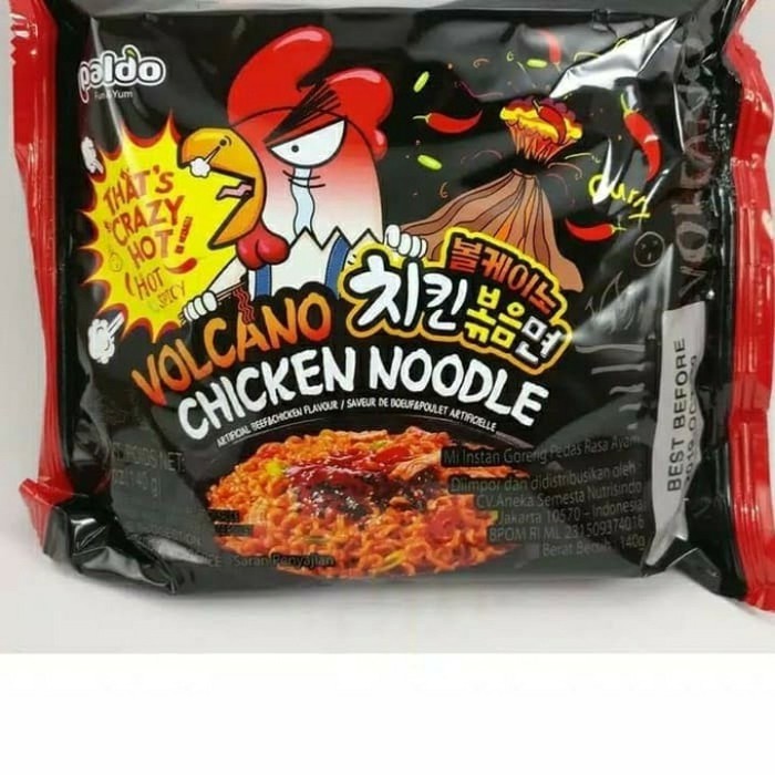 Jual Paldo volcano hot chicken noodle 140gr, ramyeon Korea rasa ayam ...
