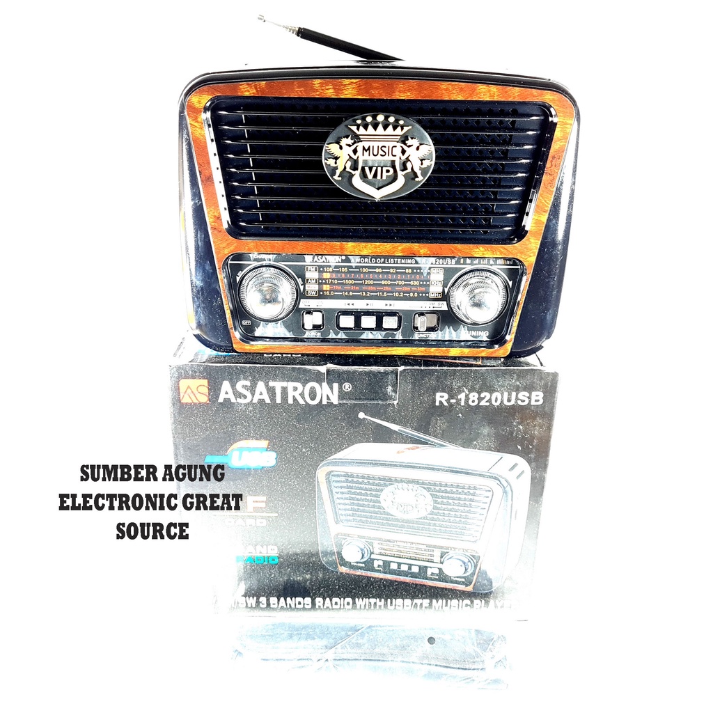 Jual Asatron R1820USB 1820 R1820 3Bands Radio Speaker USB TF Music ...