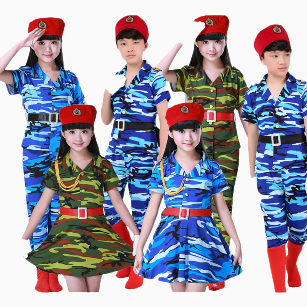 Jual Preorder Girl Scout Uniform Camouflage Skirt Army Uniform School
