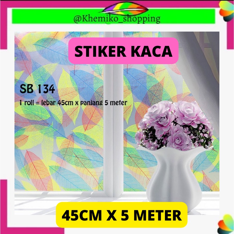 Jual STIKER KACA SUNBLAST UK 45CM X 5 METER SB 134 MOTIF DAUN WARNA ...