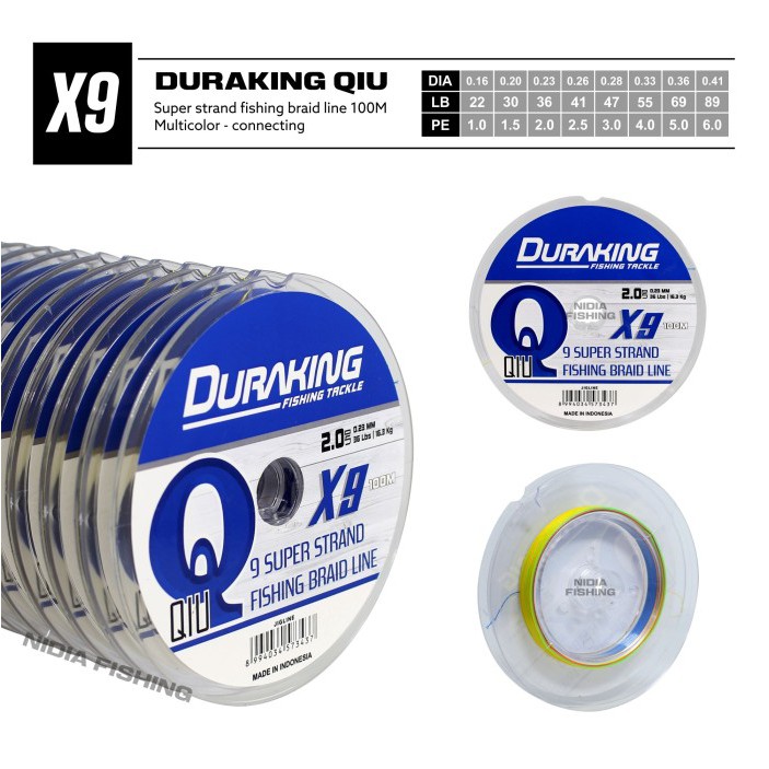 Jual SENAR PE DURAKING QIU X9 -100M conecting | Shopee Indonesia