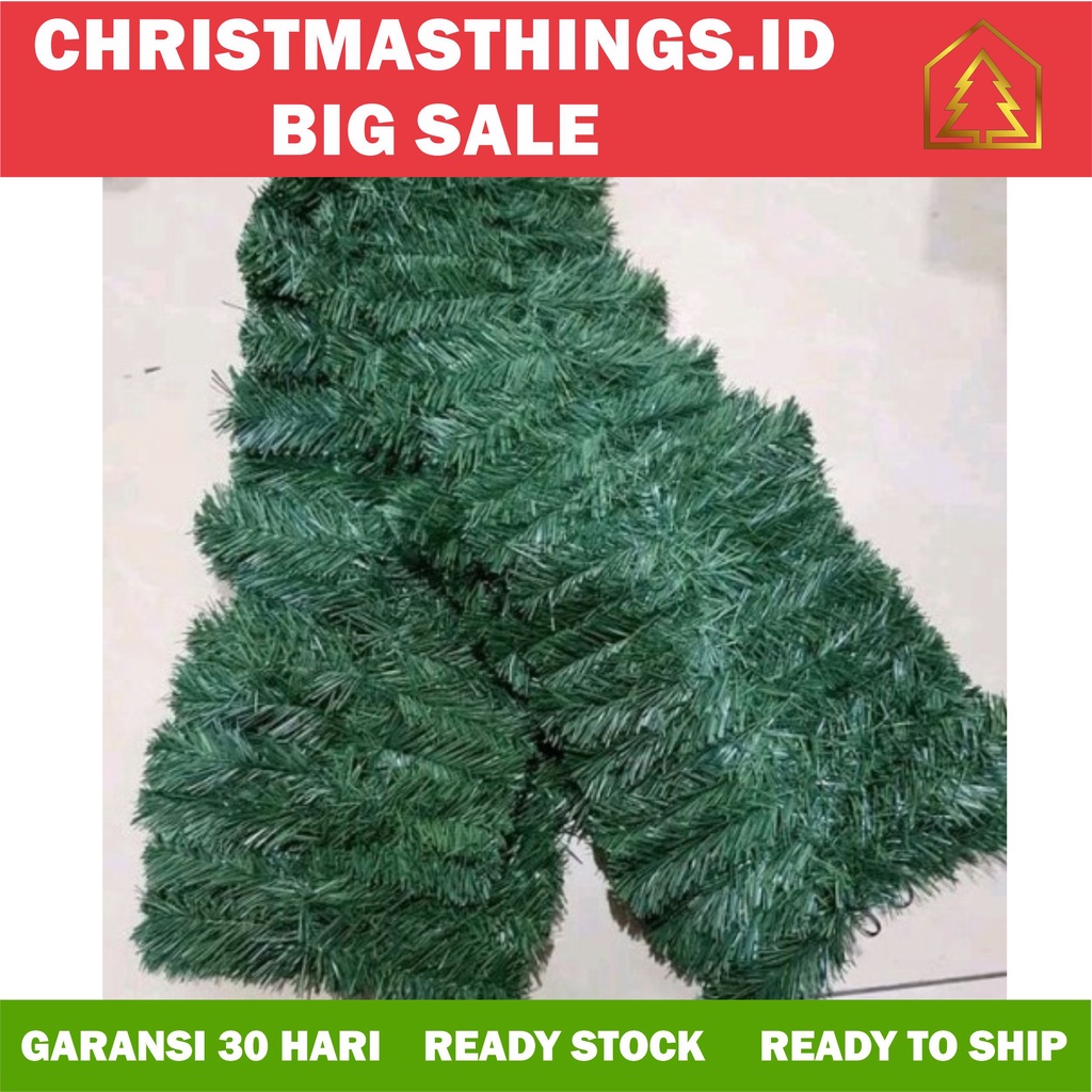 Jual Christmasthings Daun Garland Tebal PVC Hiasan Dekorasi Natal ...