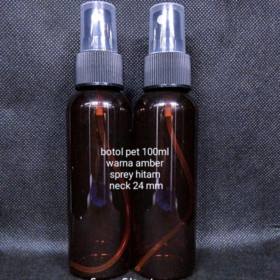 Jual botol pet 100ml amber dan Hitam sprey hitam neck 24mm | Shopee ...