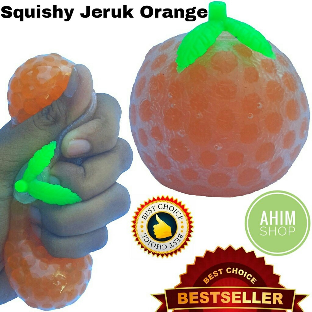 Jual Squishy Slime Jelly Balls Buah JERUK Orange Mainan Remas Anti ...