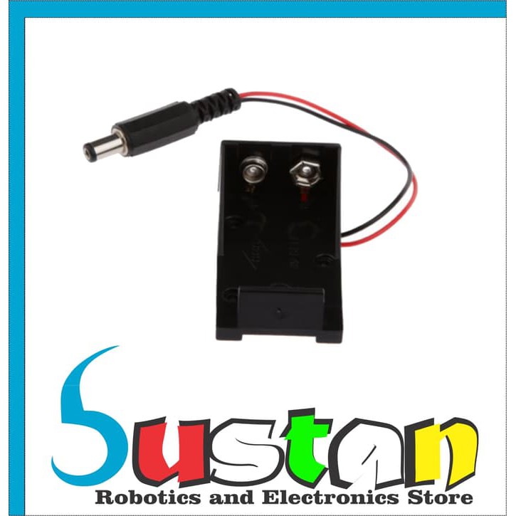 Jual Holder Baterai 9V Battery Case Socket With Jack Power For Arduino ...