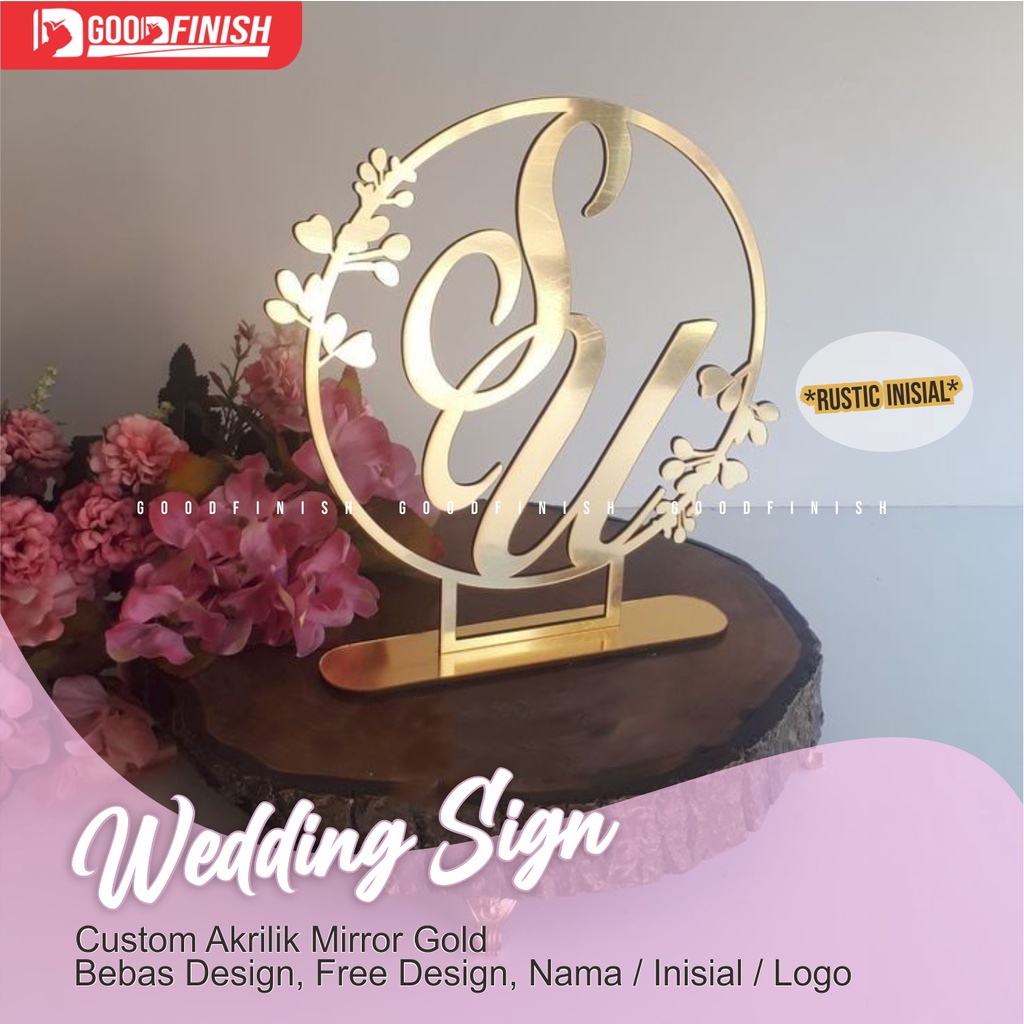 Jual Akrilik Cutting Custom Inisial Logo Nama Akrilik Gift Wedding Sign ...