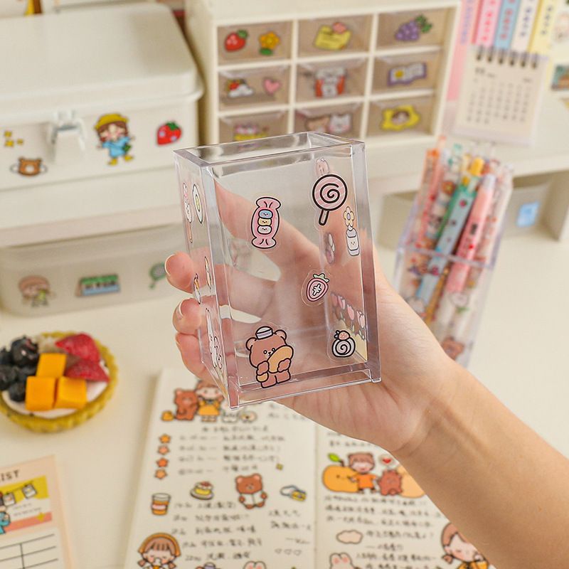 Jual [randomstuff] Kotak Transparan Tempat Pensil Acrylic Tabung Pensil ...