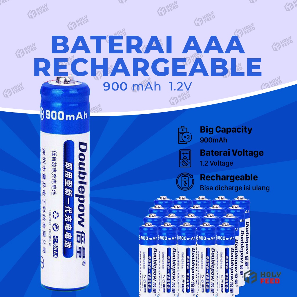 Jual Baterai AAA Doublepow 900 mAh Rechargeable Battery Charger Ni-MH 1 ...