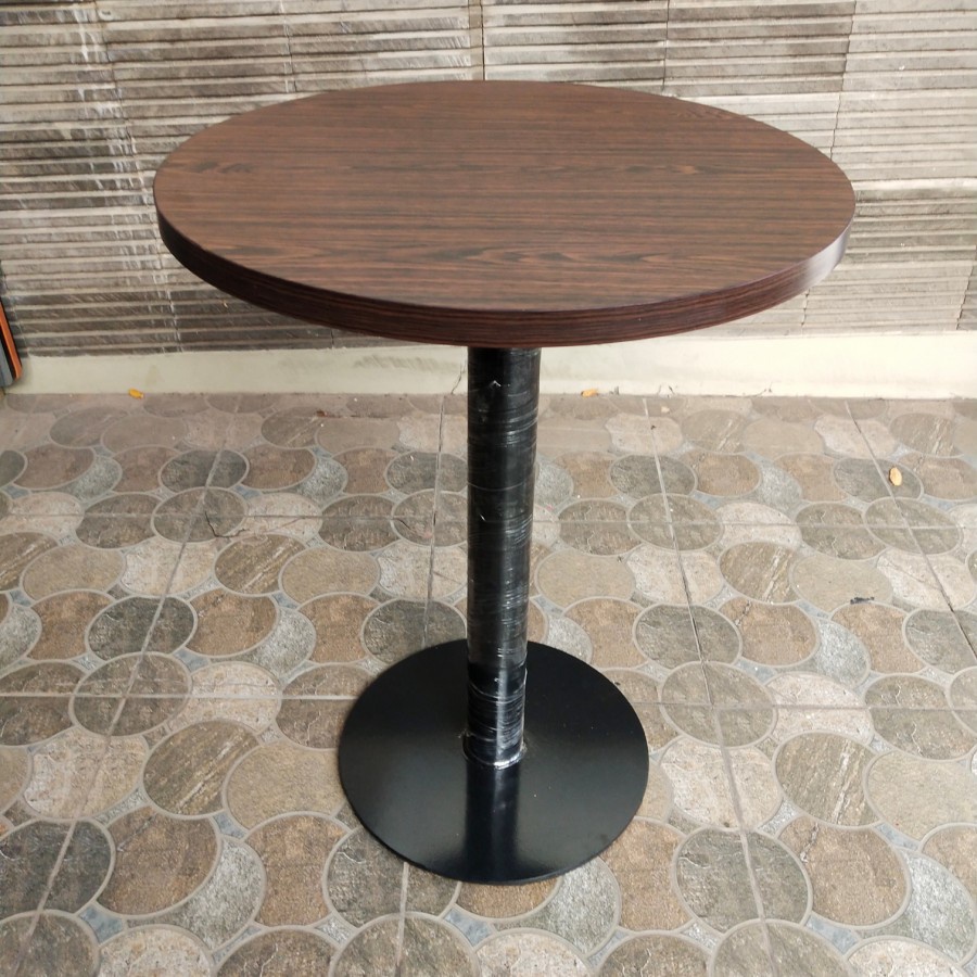 Jual MEJA CAFE BULAT DIAMETER 60XT75, KAKI PLAT BULAT | Shopee Indonesia