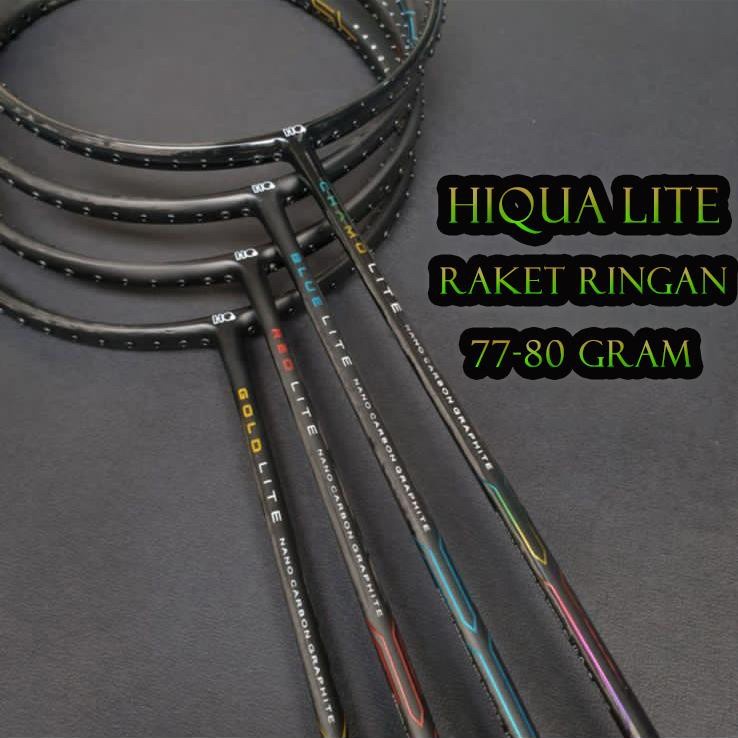 Jual Raket Badminton HIQUA HI-QUA LITE GOLD/CHAMO/BLUE/RED LITE RINGAN ...