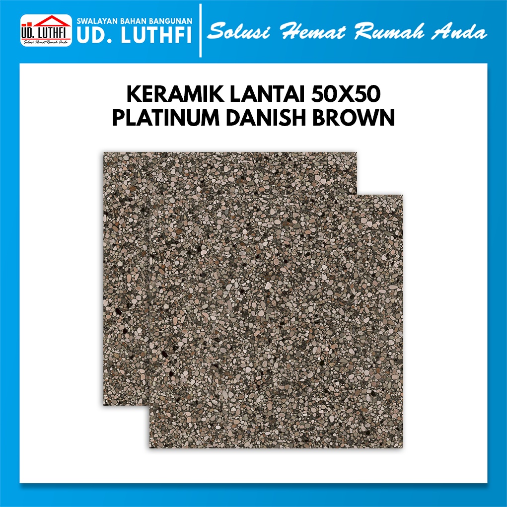 Jual Keramik Lantai 50x50 Platinum Danish Brown | Shopee Indonesia