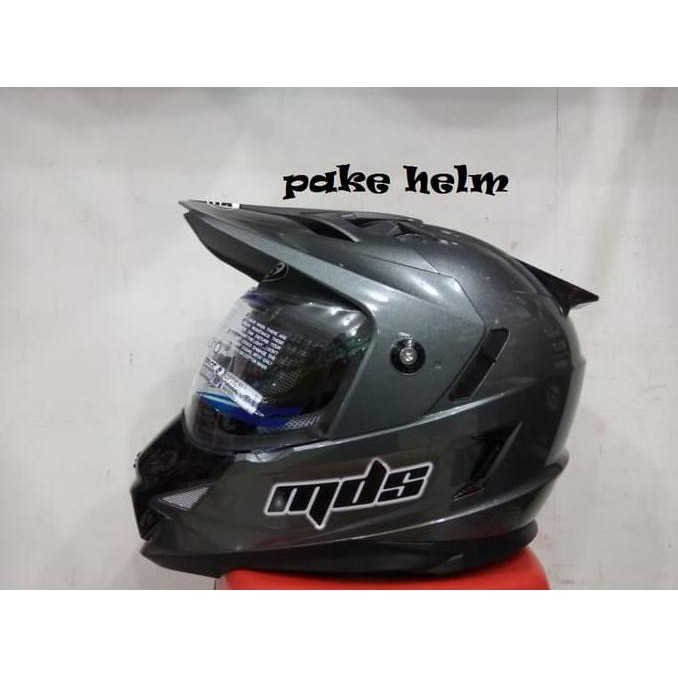 Jual HELM MDS SUPER PRO SUPERPRO SOLID ABU ABU TUA SUPER MOTO SUPERMOTO ...