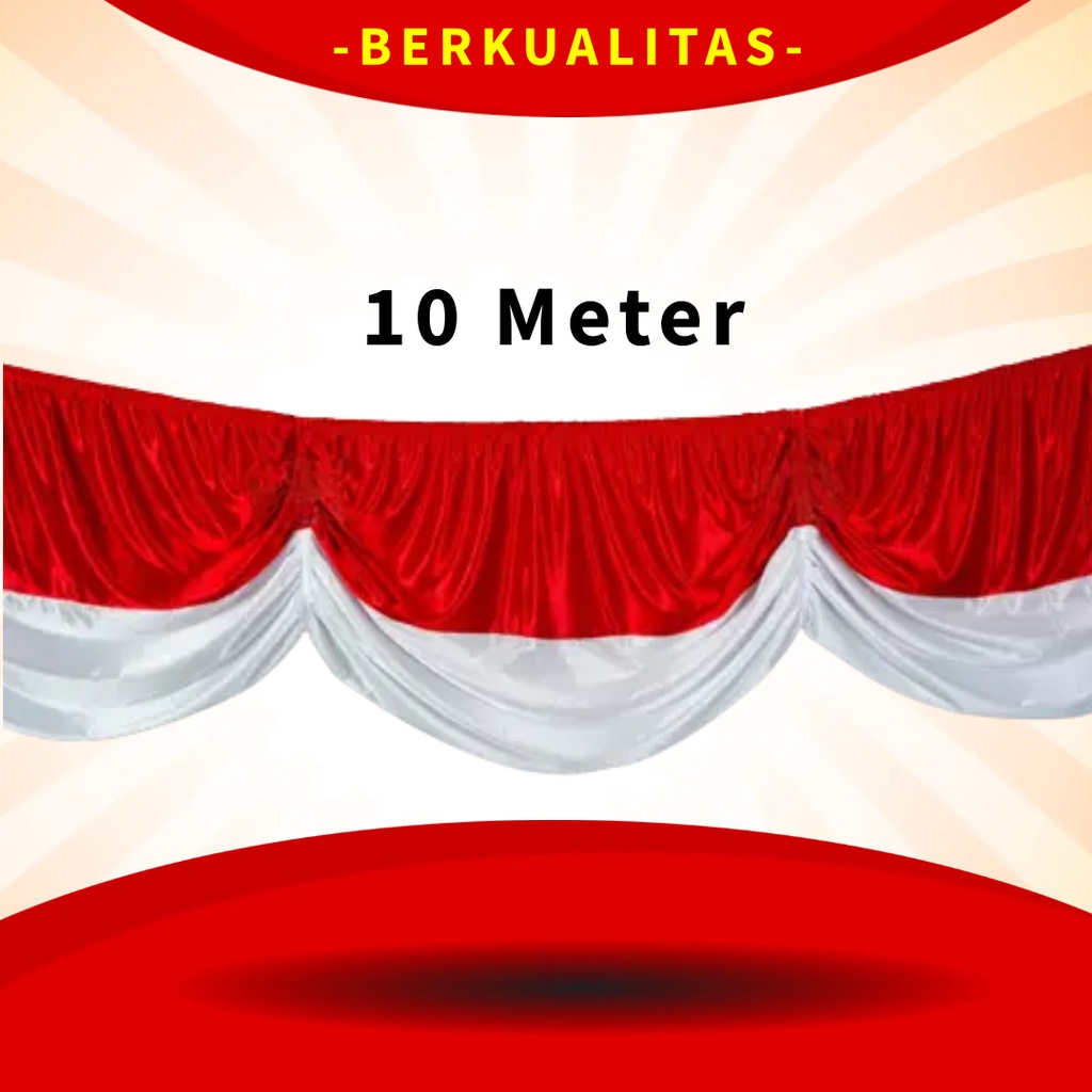 Jual Background Backdrop Gelombang Dekorasi Merah Putih Bendera 17 ...