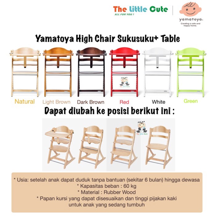 Jual Bayi-Makan-Kursi- Yamatoya High Chair Sukusuku Plus Table Kursi Makan Bayi - Natural -Kursi ...
