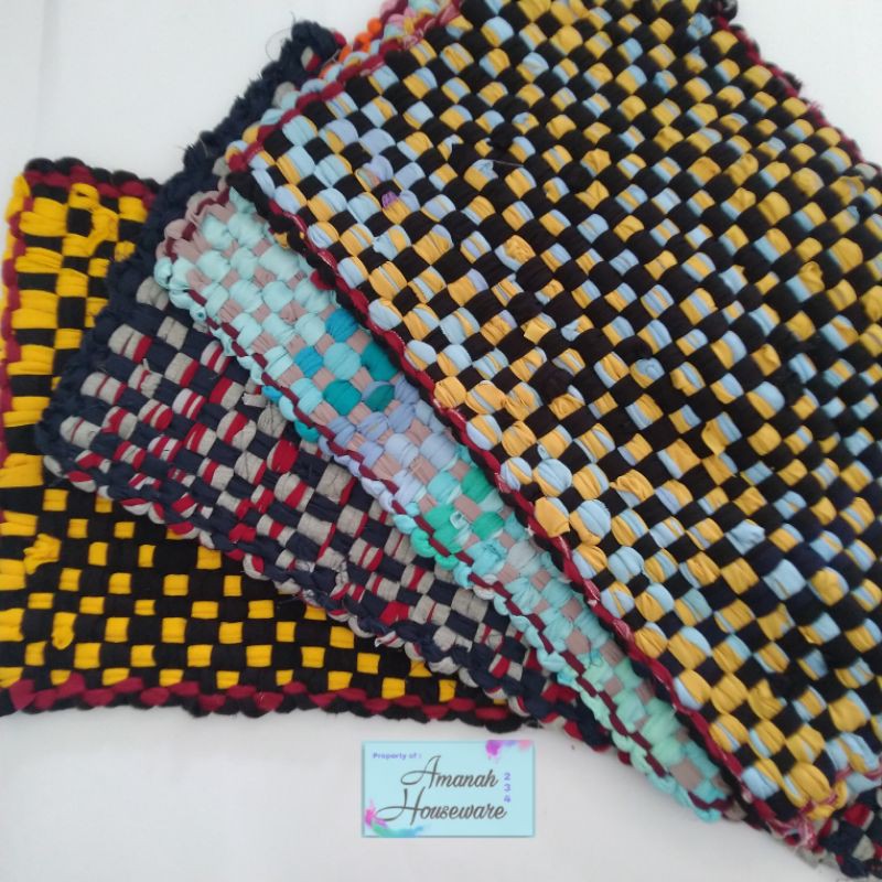 Jual Keset Anyam Ketebalan Sedang / Keset Kain Anyam Ukuran 54x35cm ...